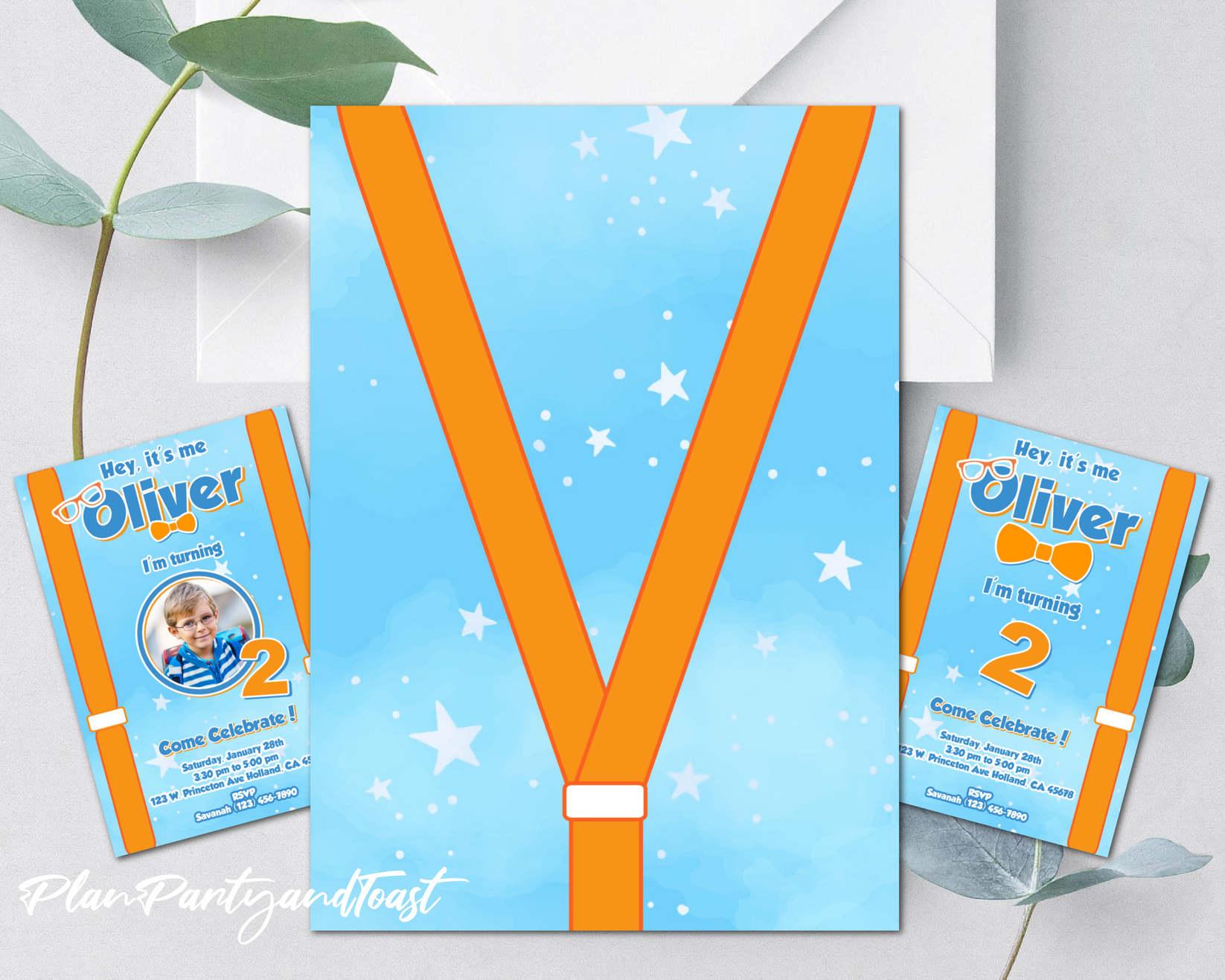 Blippi birthday invitation Come Celebrate – Plan Party & Toast