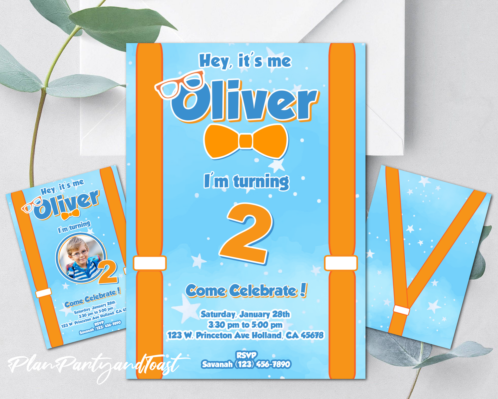 Blippi birthday invitation Come Celebrate – Plan Party & Toast