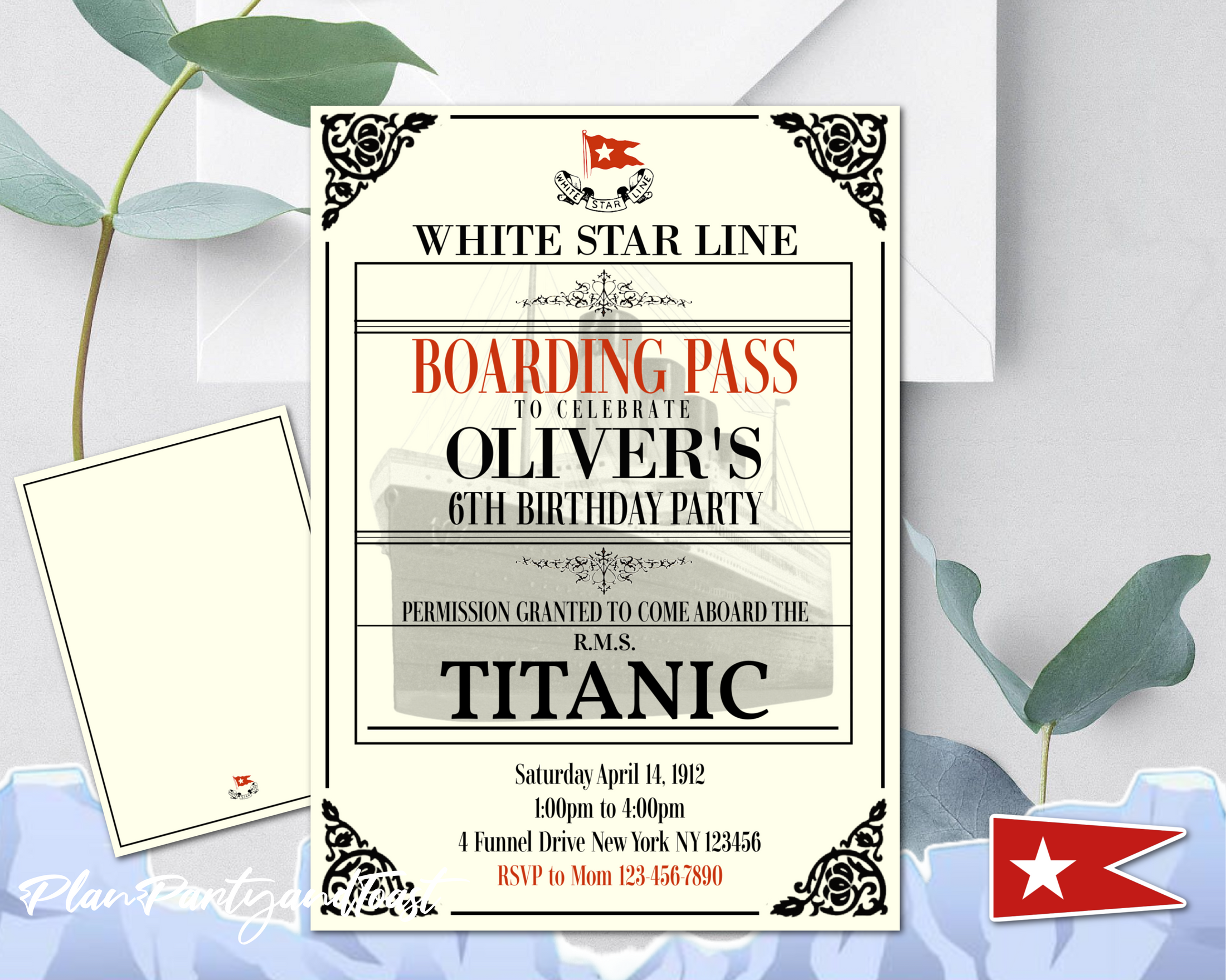 Titanic birthday invitation – Plan Party & Toast