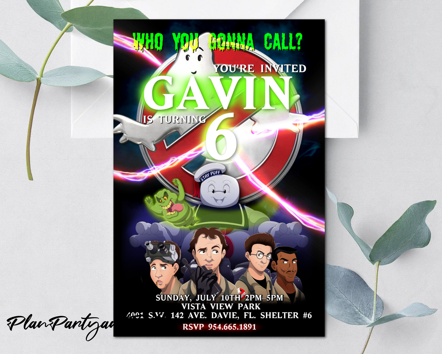 Ghostbusters birthday invitation – Plan Party & Toast