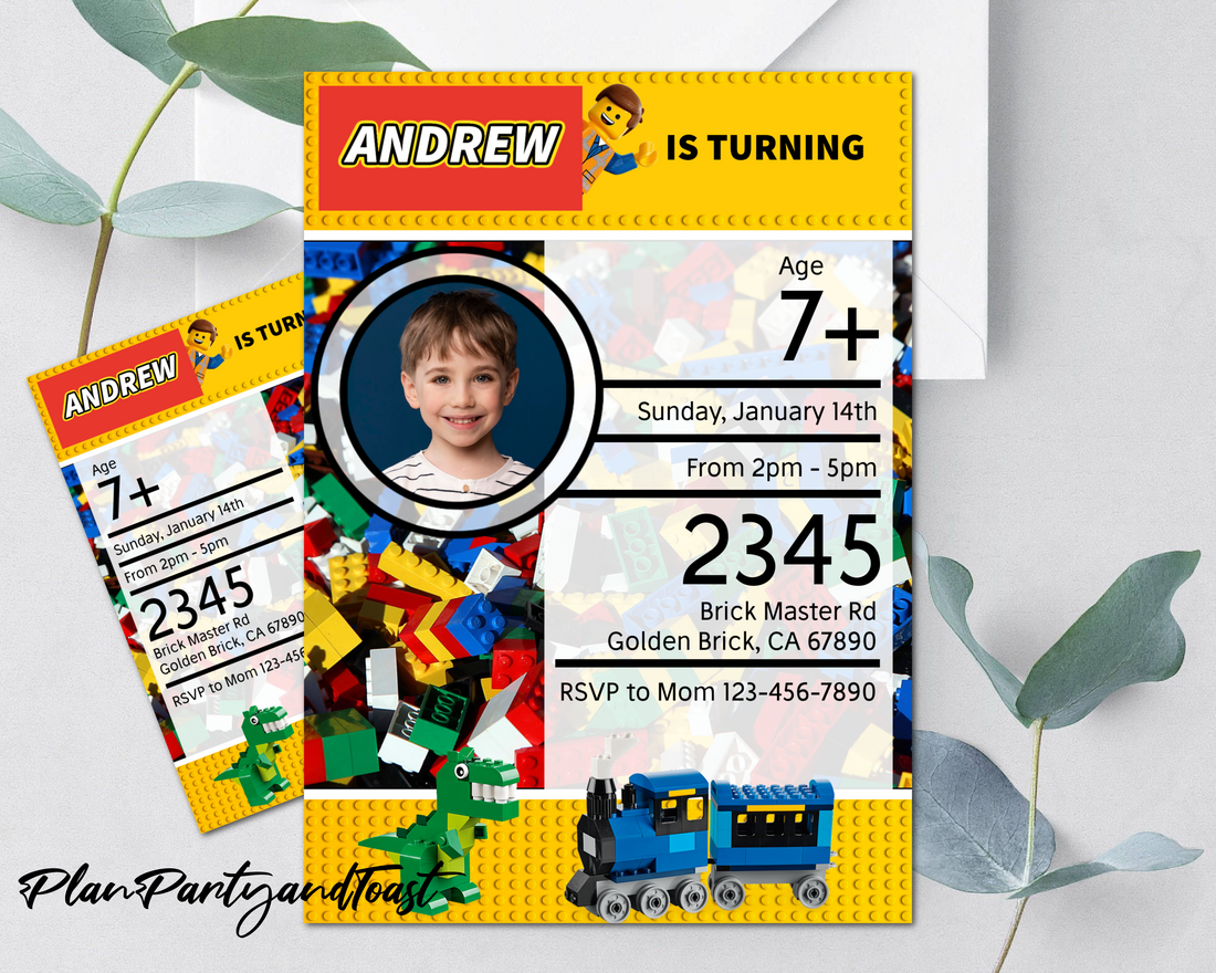 Lego birthday invitation – Plan Party & Toast