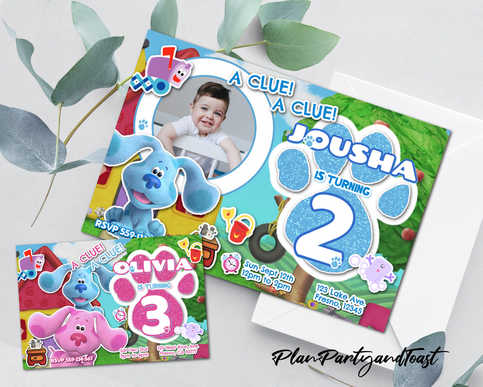 Blue's Clues birthday invitation – Plan Party & Toast