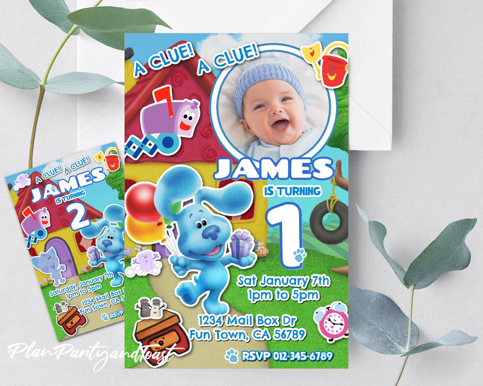 Blue's Clues birthday invitation – Plan Party & Toast