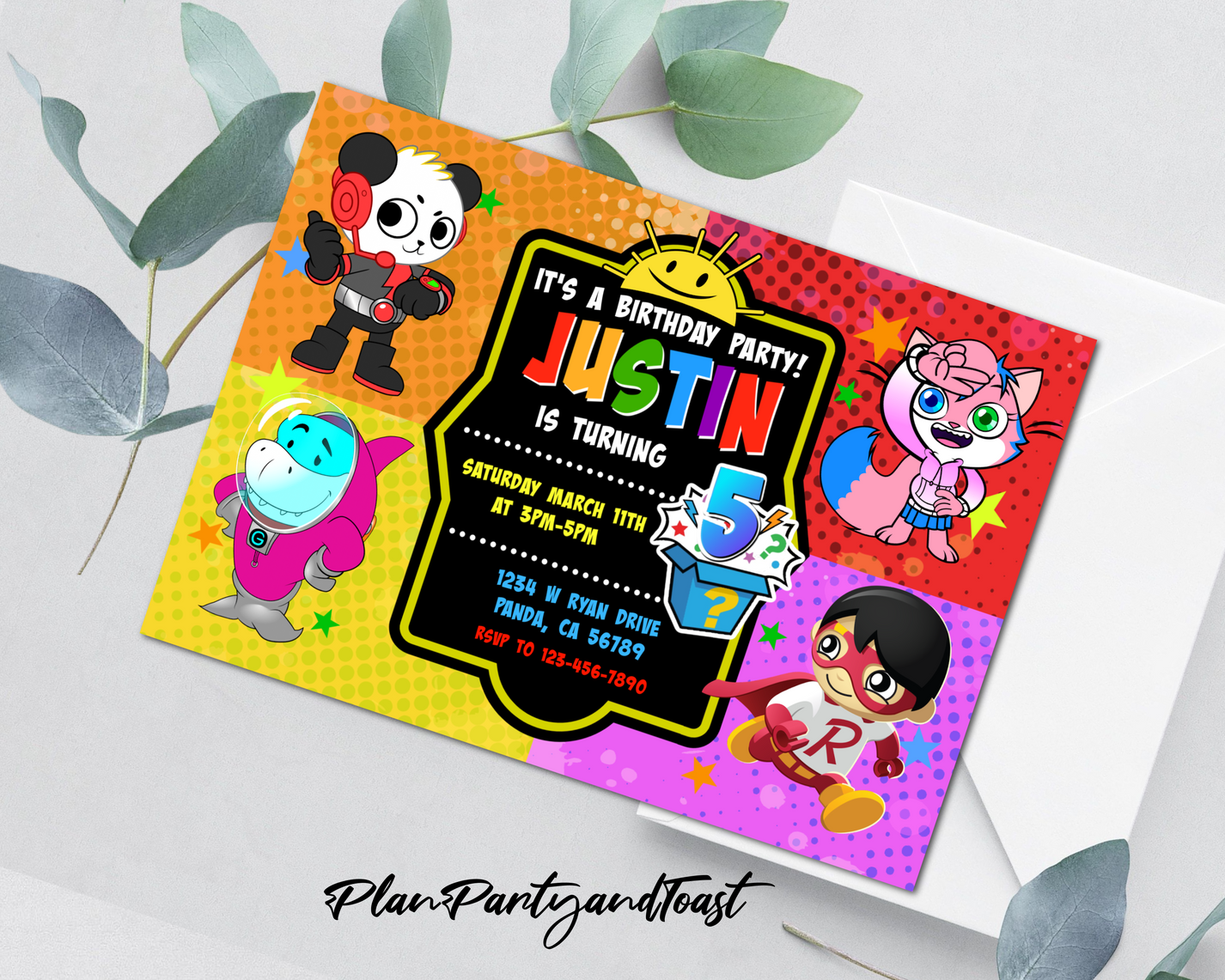 Ryans World birthday invitation – Plan Party & Toast