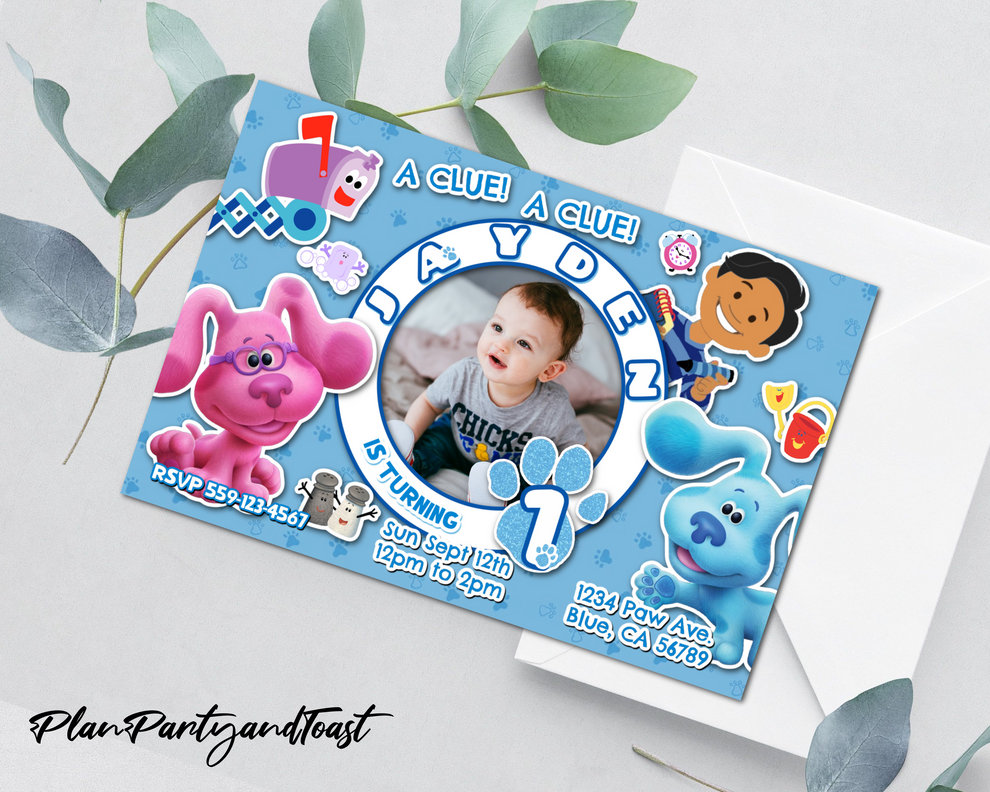 Blue's Clues birthday invitation – Plan Party & Toast