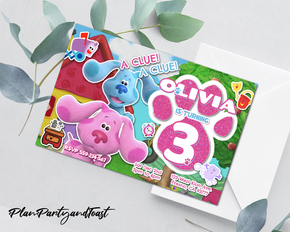 Blue's Clues birthday invitation – Plan Party & Toast