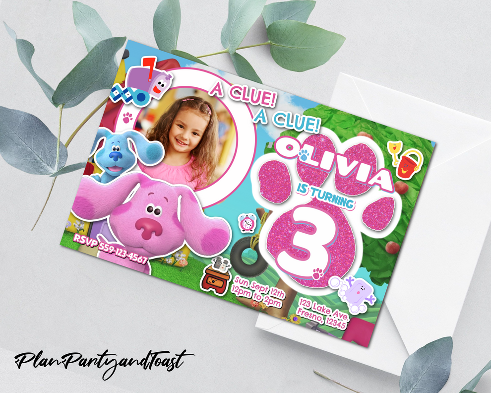 Blue's Clues birthday invitation – Plan Party & Toast