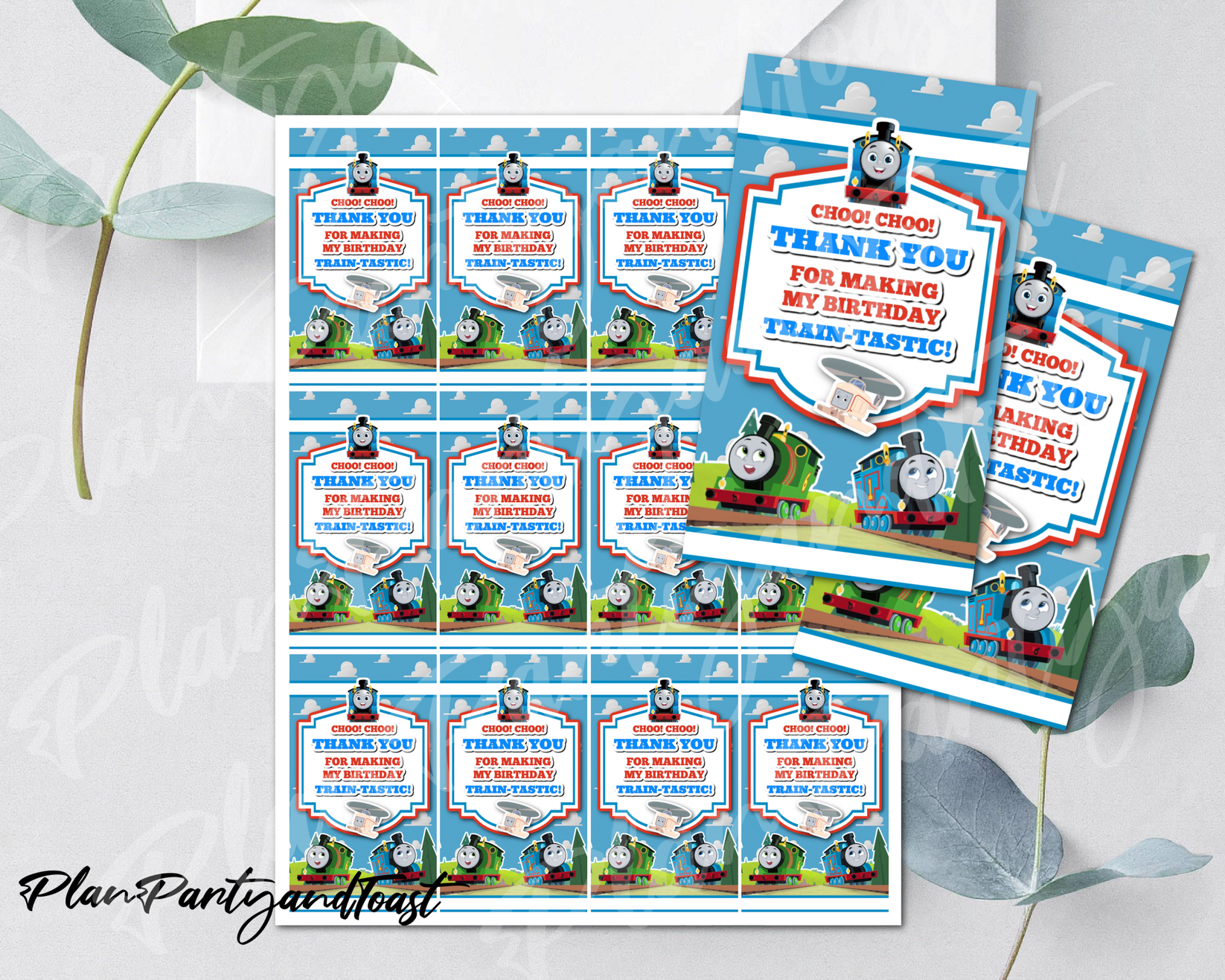 Thomas The Train birthday Thank You Tags – Plan Party & Toast