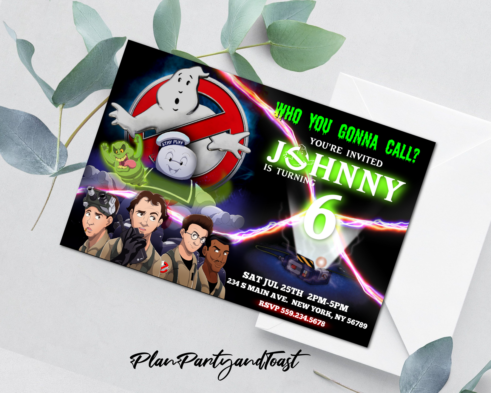 Ghostbusters birthday invitation – Plan Party & Toast