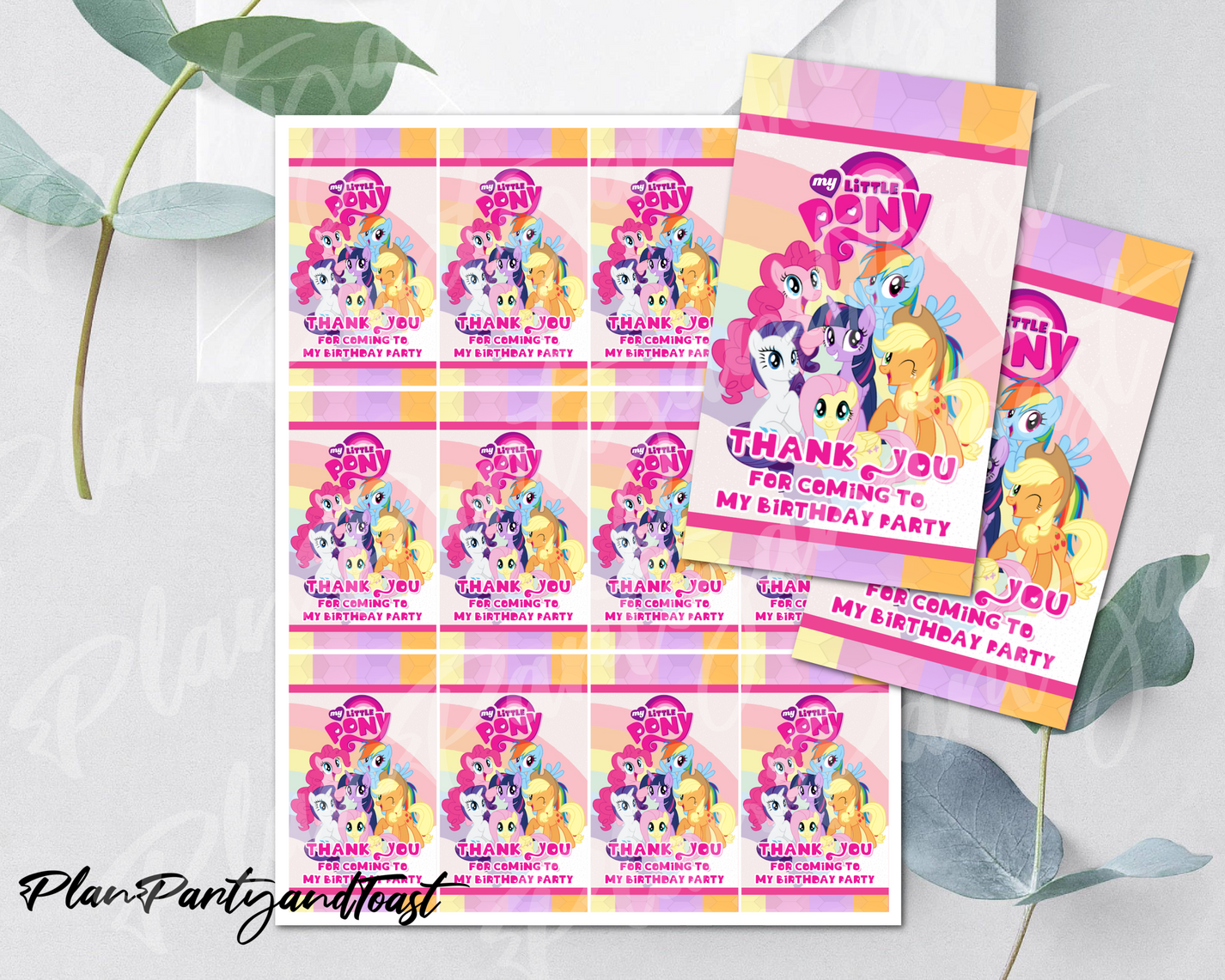 My Little Pony birthday Thank You Tags – Plan Party & Toast